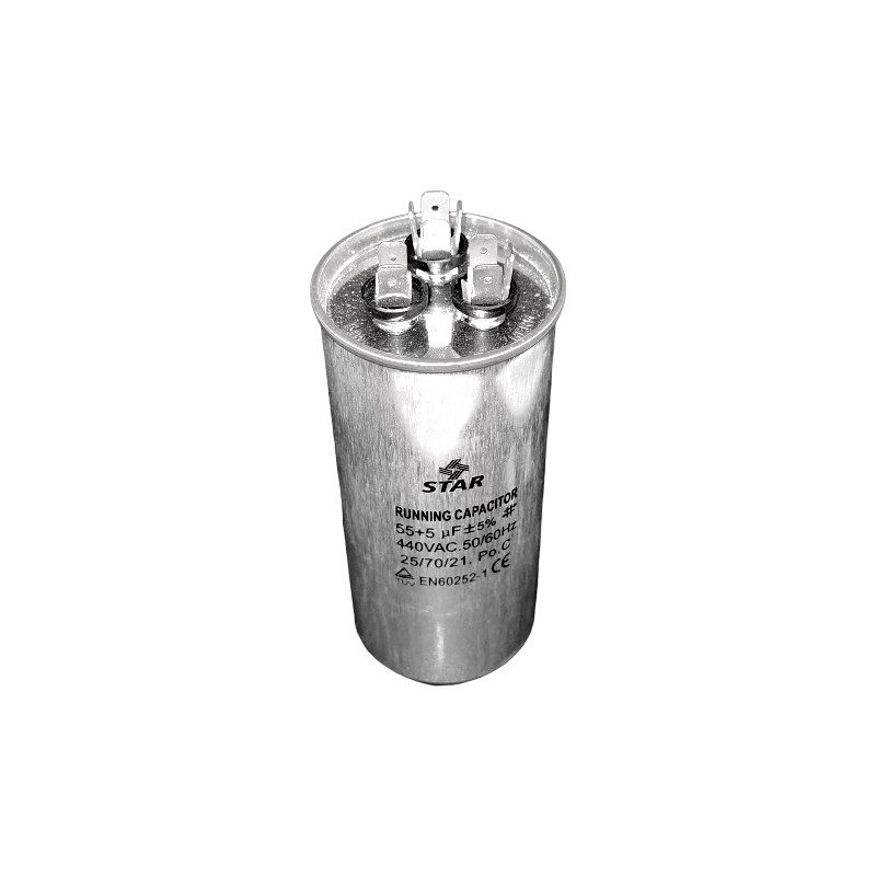 Capacitor de Trabajo 55+5 MF 440V Redondo