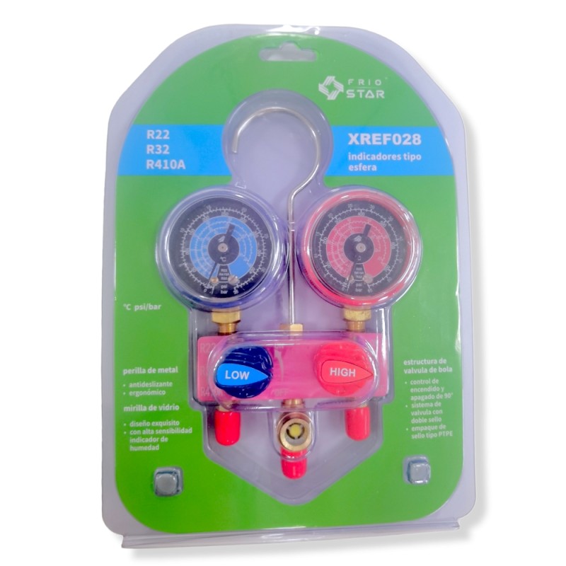 Manómetro tipo Esfera, Gas R22, R32, R410